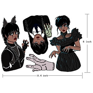 Wednesday Addams Merchandise, Wednesday Party Decorations Wall Stickers Wall Decor Decals for Kids Room