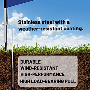QSUM Swooper Flag Pole Kit, 11ft Windless Swooper Flagpole Fits 8ft Flags with Stainless Aluminum Alloy, Heavy Duty Ground Stake Base, for Outdoor Business Advertising