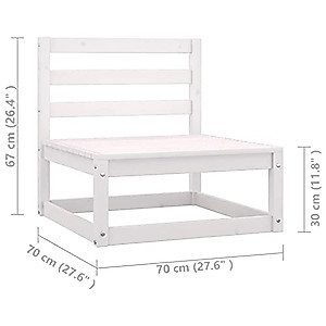 6 Piece Patio Lounge Set with Cushions,Patio Sofa,Outdoor Daybed,Outdoor Couch,Outdoor Furniture Sets,Outdoor Patio Chairs,Patio Conversation Sets,Patio Furniture Set,for Lawn, White Solid Pinewood