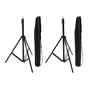 Amazon Basics Aluminum Light Photography Tripod Stand with Case - Pack of 2, 2.8 - 6.7 Feet, Black