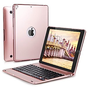 LAVO-TECH Wireless Bluetooth Keyboard Case for iPad 5th-6th Gen, Air 1-2, iPad Pro 9.7 - Slim Full Protection Cover