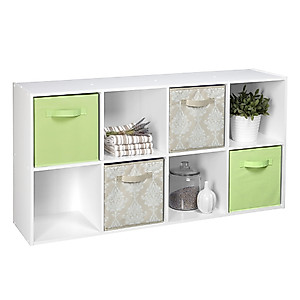 ClosetMaid Cubeicals 8 Cube Storage Shelf Organizer Bookshelf Stackable, Vertical or Horizontal, Easy Assembly, Wood, White