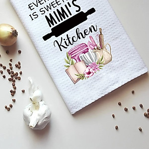 TSOTMO Mimi Gift Mimi Everything is Sweeter in Mimi’s Kitchen Grandma Kitchen Towel Dish Towel (Sweeter Mimi)