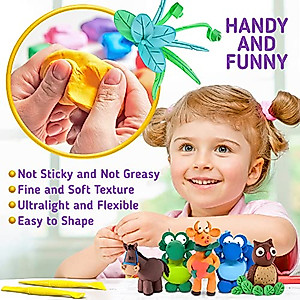 Air Dry Clay 24 Colors, Soft & Ultra Light, Modeling Clay for Kids with Accessories, Tools and Tutorials