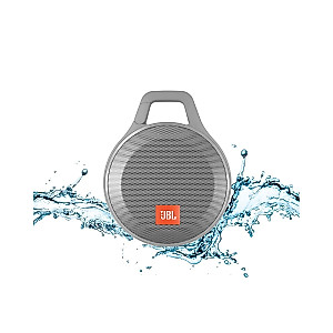JBL Clip+ Splashproof Portable Bluetooth Speaker, Gray