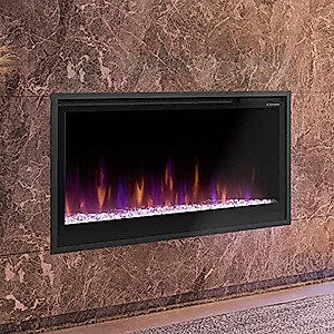 Dimplex 36 Inch Slim Built-in Linear Electric Fireplace | Shallow 4-Inch Depth with Multi-Fire Color Technology, Remote and Acrylic Crystal Ember Bed Included - Sits Flush in Most Home Frames