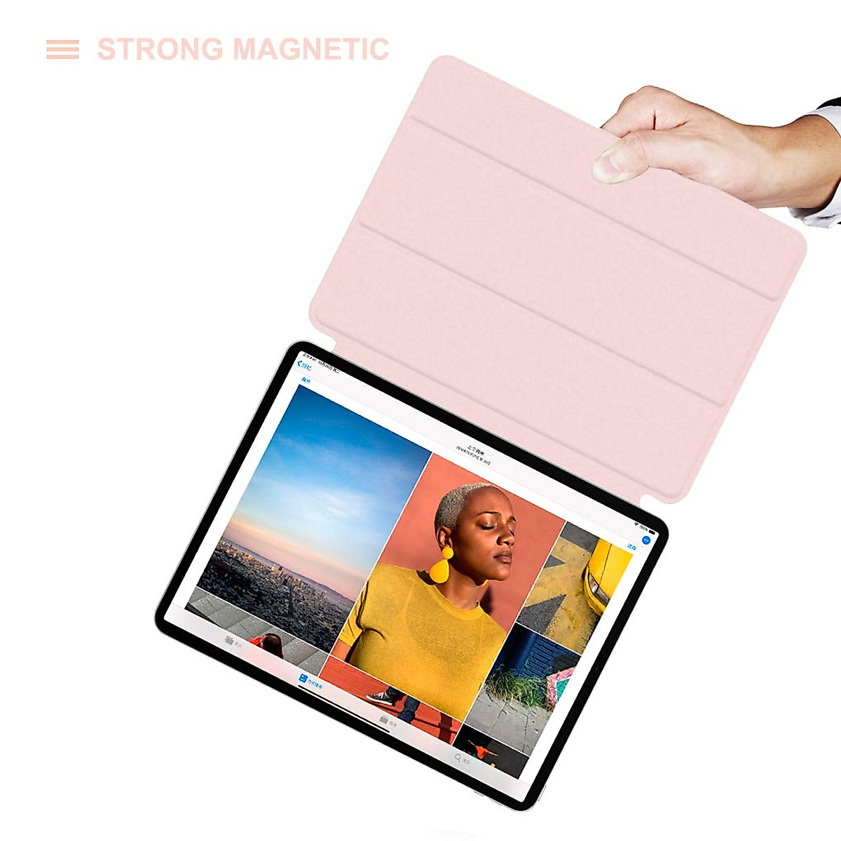 Aoub Case for iPad Air 11 Inch Case (M2) 2024, iPad Air 5th / 4th, Magnetic Attachment Cover [Supports Pencil Charging], Slim Trifold Stand Smart Case for iPad Air 11/10.9 inch 2022/2020, Baby Pink