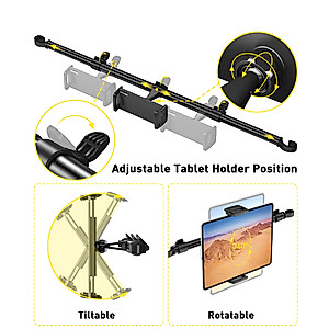 Car Tablet Holder Mount for iPad: Headrest Tablet Stand for Car Back Seat Compatible with iPad Pro Air Mini | Galaxy Tab | Kindle Fire HD | Switch OLED or Other 4.7-12.9" Devices
