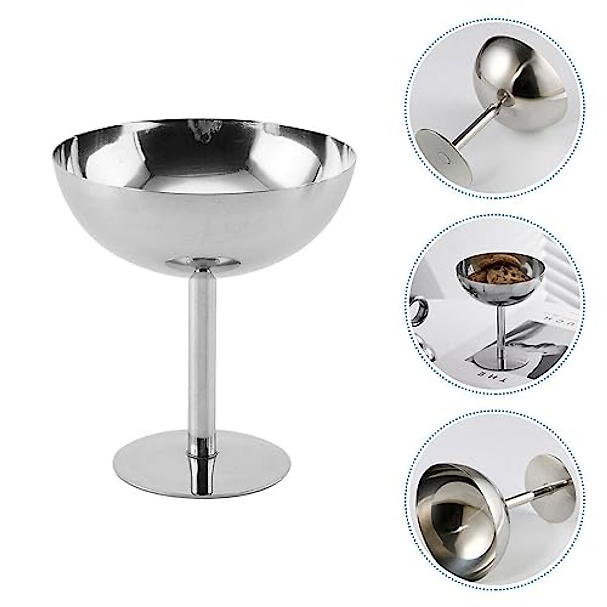 UPKOCH Containers for Fruit Ice Cream Cups Dessert Dish Stainless Steel Sundae Bowls Fruit Snack Candy Cup Appetizer Plates Serving Portion Cups Ramekin for Parties Parfait Trifle Taster