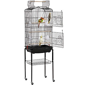 Yaheetech 64-inch Play Open Top Medium Small Bird Cage with Detachable Rolling Stand for Parrot Lovebirds Finches Canaries Parakeets Cockatiels Budgie Parrotlet Conures