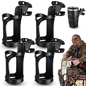 Jetec Cup Holder for Tree Stand Hunting Climbing Sticks for Hunting Tree Stand Cup Holder 360 Degree Rotatable Universal Cup Holder Deer Stand Accessories for Hunting Stroller(4 Pcs)