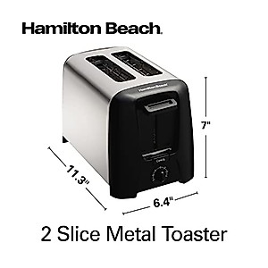 Hamilton Beach 2 Slice Toaster with Extra Wide Slots, Shade Selector, Auto-Shutoff, Cancel Button and Toast Boost, Black