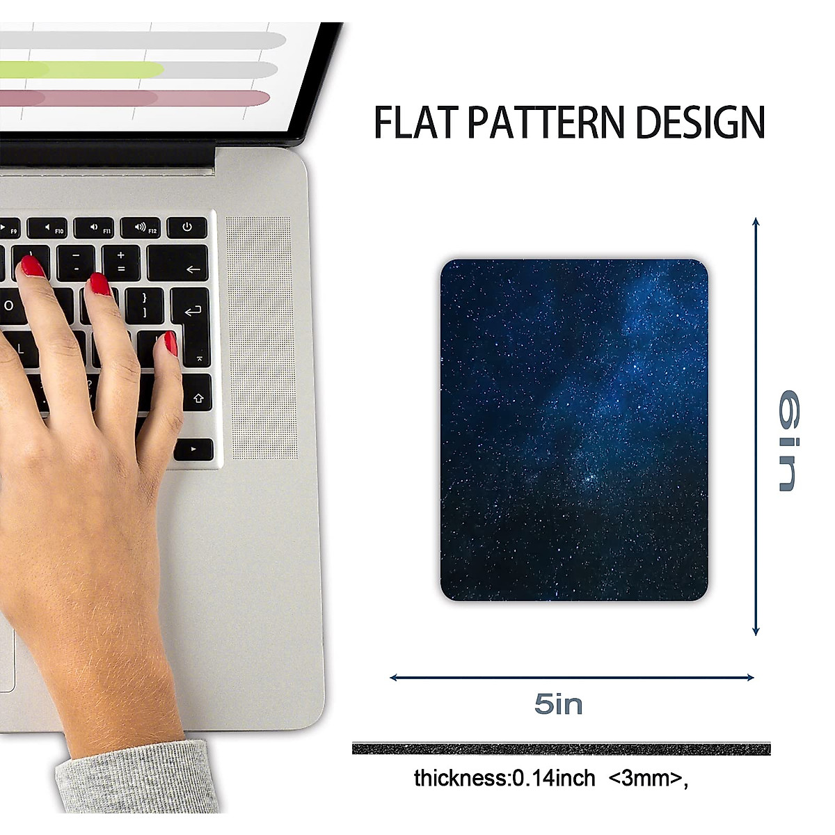 GZXHS Small Mouse pad mall, only Takes up Mouse Space, Mini Travel Carry Washable Non-Slip Rubber Base, Office, Small Space, 5x6inches