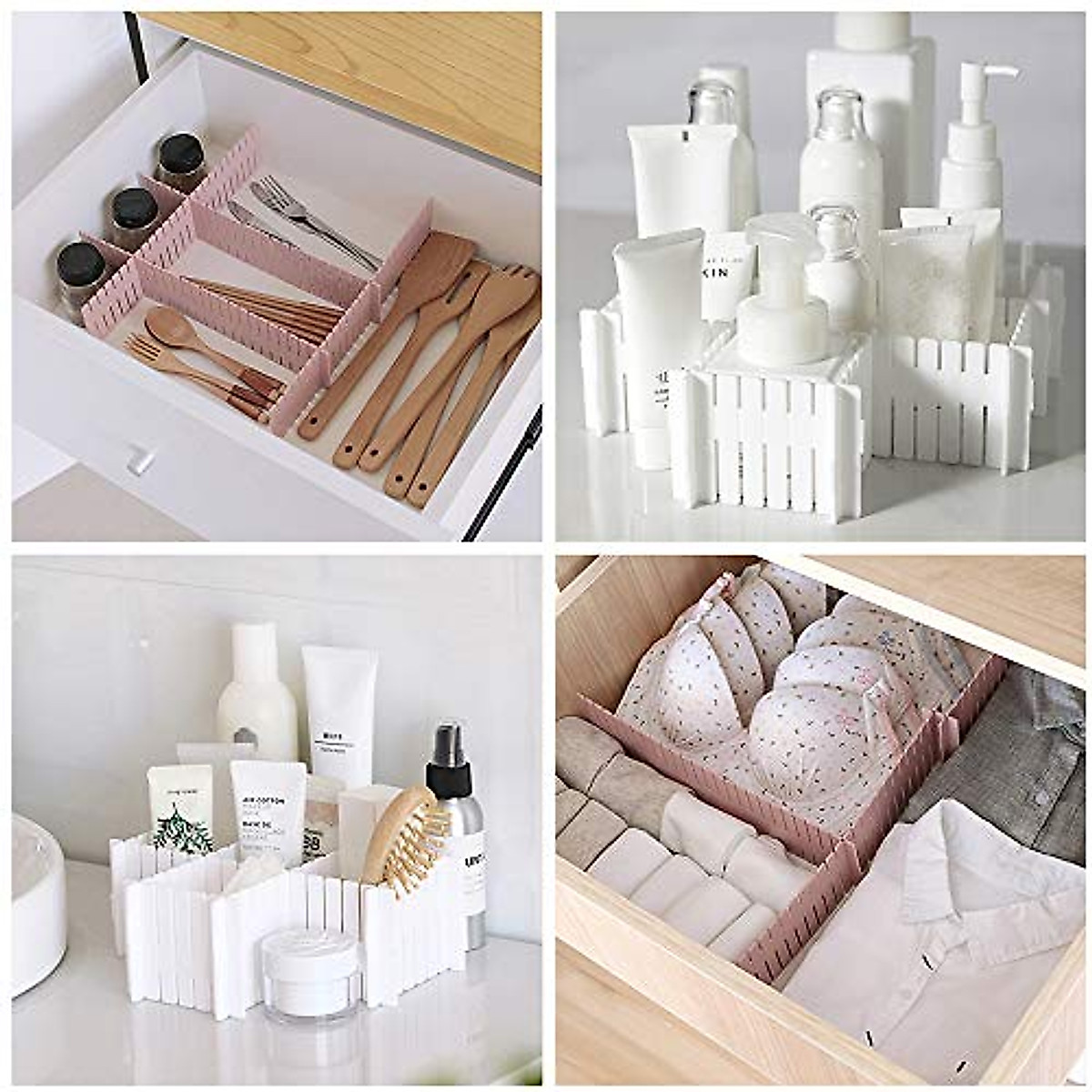 Drawer Organizers - DGQ 40Pcs Drawer Divider Strips 2.75” High Adjustable Separators for Closet, Office Desk, Kitchen Storage, Dresser, Makeup Tools, Socks