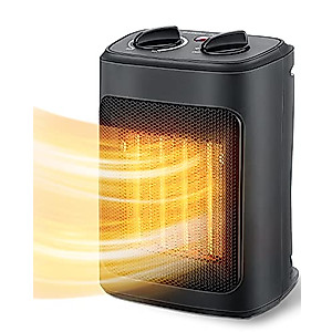 Space Heater, 1500W Electric Heaters Indoor Portable with Thermostat , PTC Fast Heating Ceramic Room Small Heater with Heating and Fan Modes for Bedroom, Office and Indoor Use