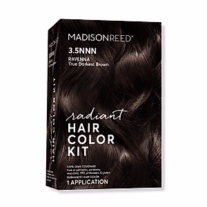 Madison Reed Radiant Hair Color Kit, Darkest Brown for 100% Gray Coverage of Resistant Gray Hair, Ammonia-Free, 3.5NNN Ravenna Brown, Permanent Hair Dye, Pack of 1