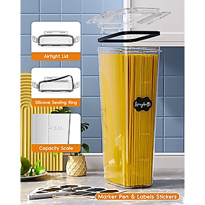 KEMETHY 24 PCS Airtight Food Storage Containers with Lids, Kitchen Pantry Organization and Storage, BPA-Free Plastic Scale Food Canisters for Cereal, Flour, Sugar, Dry Food, Include Labels & Marker