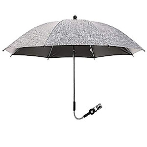 Baby Strollers Umbrella, Waterproof UV Protection Baby Pram Sun Umbrella Canopy Sun Rain Umbrella Parasol with Clip Clamp Strollers Accessories，Suitable for Beach Chairs, Baby Strollers (Black)