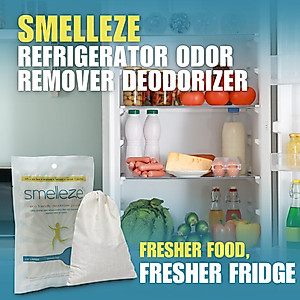 SMELLEZE Reusable Fridge & Freezer Smell Removal Pouch: Eliminates Food Odor Without Chemicals Beige