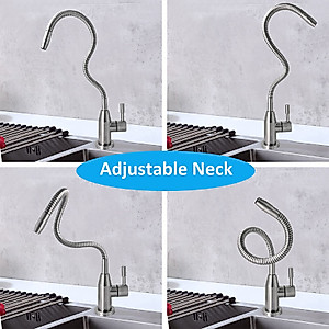 2024 Update Kitchen Water Filter Faucet with Flexible Gooseneck, Lead-Free Drinking Water Faucet Safety for Water Filtration Systems or Reverse Osmosis Systems, Stainless Steel Beverage Faucet