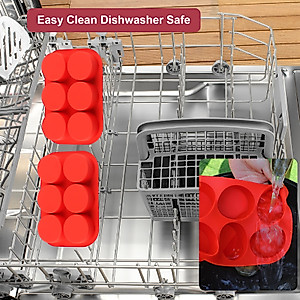 Nalchois Silicone Egg Molds, Non-stick 6-Cavity Egg Bites Molds Deep 3 Inch Dash Silicone Egg Cups, Silicone Hamburger Bun Rolls Molds for Egg Breakfast Sandwiches Omelets Dinner Rolls Baking