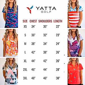 YATTA GOLF Women's Birdie Dropper V-Neck Short Sleeve Polo Shirt