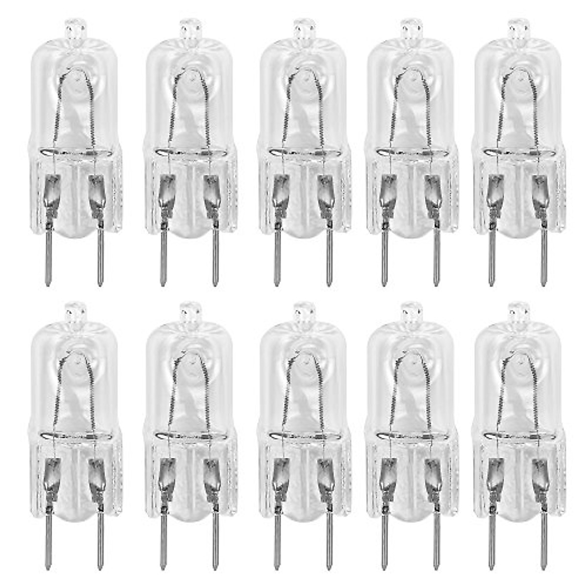 10 Pack-G8 35 Watt Halogen Light Bulbs I NO HARMFUL BLUE LIGHT I JCD Type 110v 130v 35W T4 G8 Under Cabinet Puck Lamp Undercabinet Microwave Oven Stove Top Kitchen Appliance Lighting Bi Pin Clear Lens