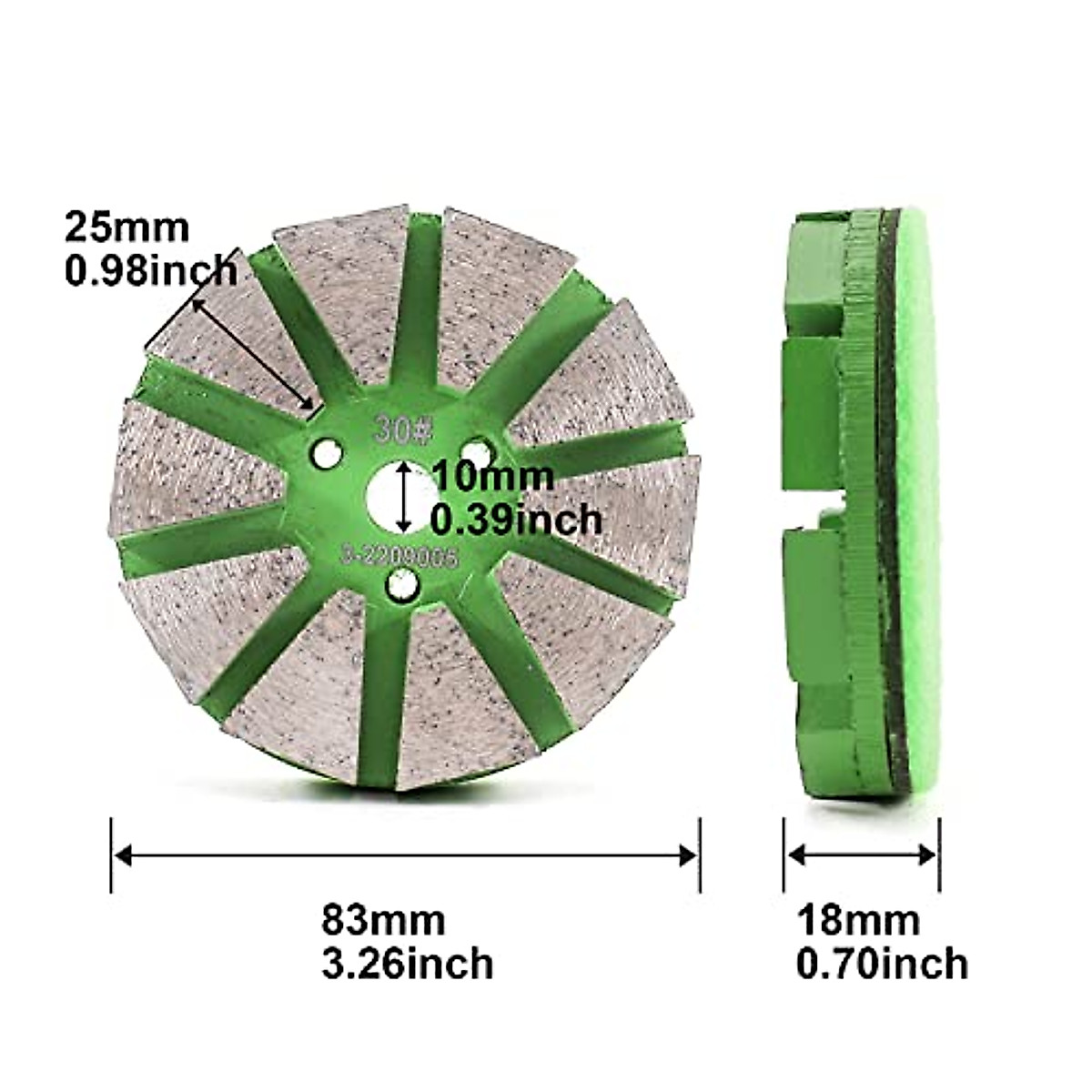3PCS 3" Diamond Floor Polishing Pad Metal Bond Grinding Discs for Tile Stone Marble Concrete Granite Ceramics Glass by YDROWN (30 Grit)