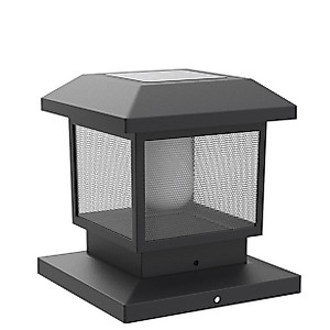 Glintoper 2 Pack Solar Fence Post Lights Outdoor, Solar Powered Post Cap Lights, High Brightness SMD LED Decorative Lighting Waterproof for 4x4, 5x5 or 6x6 Wood Posts, Patio Yard Landscape Decor