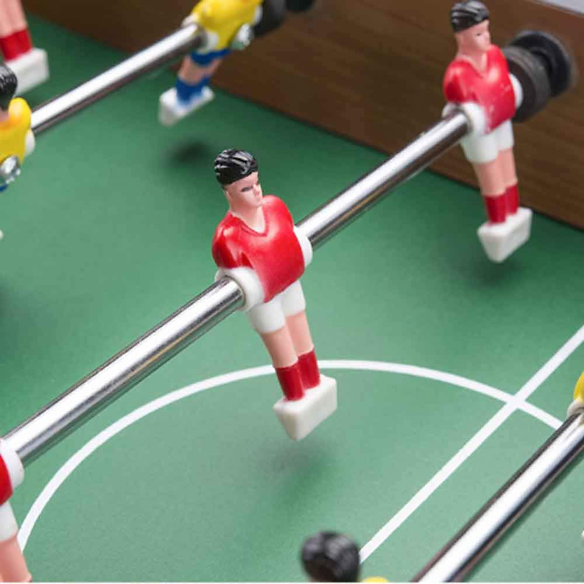 14" Foosball Table, Wooden Soccer Game Tabletop, Mini Indoor Table Soccer Set for Game Rooms, Parties, Family Night