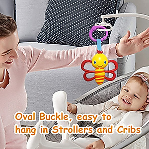 YUNLOVXEE Baby Toys, Cartoon Animal Hanging Rattle Toys, Handbells Baby Rattles, Baby Bed Crib Car Seat Travel Stroller Toys for Infant, Best Birthday Gift for Newborn, 4 Pack