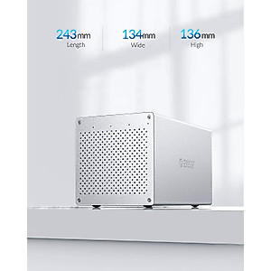 ORICO 3.5'' 4 Bay External Hard Drive Enclosure with RAID USB 3.0 to SATA III Aluminum Drive HDD Enclosure Support RAID0/1/3/5/10/JBOD/Clear-WS400RU3