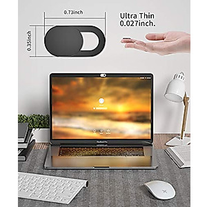 Webcam Cover, Camera Cover Slide, Laptop Camera Cover Slide, Smartphone Webcam Sticker,Camera Blocker Protect Privacy Perfect Laptop Camera Cover for Phone, Tablet, Laptop 6 Pack (3 Black+3 White)