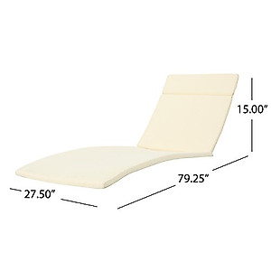 Christopher Knight Home Salem Outdoor Water Resistant Chaise Lounge Cushion, Beige