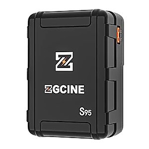 ZGCINE ZG-S95 V Mount Battery, 6400mAh 14.8V V Shape Rechargeable Li-ion Battery, PD Fast Charging for Sony/Photo/Studio/LED Video Light V Lock Battery