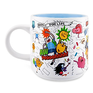 Adventure Time Characters Single Stackable Ceramic Mug | Coffee Cup For Tea, Espresso, Cocoa | Holds 13 Ounces