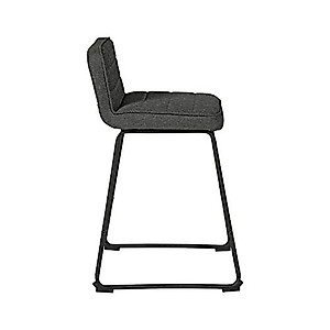 Signature Design by Ashley Nerison 26" Modern Upholstered Counter Height Bar Stool, 2 Count, Dark Gray
