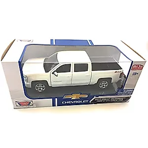 Motormax 2017 Chevy Silverado 1500 LT Z71 Crew Cab Pickup Truck 1/24 Scale Diecast Model Car White