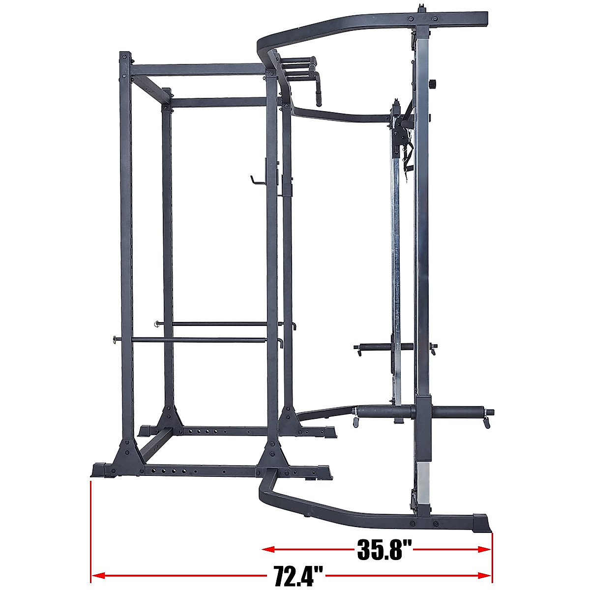 papababe Power Cage, Squat Rack with Cable Crossover Power Rack with LAT Pulldown(Power Cage with Cable Crossover)