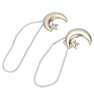 2PCS Strong Magnetic Curtain Tiebacks Modern Simple Style Drape Tie Backs Convenient Decorative Weave Rope Curtain Holdbacks Curtain Tiebacks Magnetic Curtain Buckle Drapery Holdbacks(Gold)