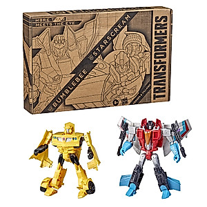 Transformers Toys Heroes and Villains Bumblebee and Starscream 2-Pack Action Figures - for Kids Ages 6 and Up, 7-inch (Amazon Exclusive)