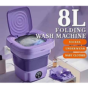 8L Portable Washing Machine For Small Loads, Foldable Mini Washing Machine For Underwear, Bra, Socks, Baby Clothes, towels, or Small Items, Camping, Travel and Home Use
