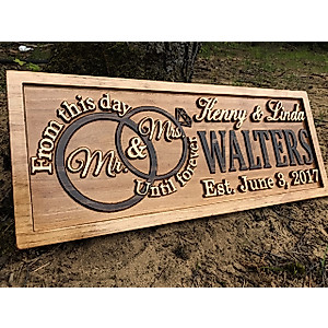 Mr and Mrs Sign | Wood Wedding Gift | Wooden Bridal Shower Gift | Custom Engagement Sign | Established Marriage Decor | Personalized Couple Gift | Last Name Established Sign | Anniversary Gift