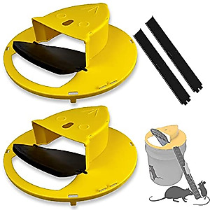 HUAPUDA 2 Packs New Bucket Lid Mouse Trap Rat Trap Bucket Lid Mouse Rat Trap Rat Trap, Reusable Mouse Control Traps Auto Reset Balance Mousetrap Catcher Indoor Outdoor