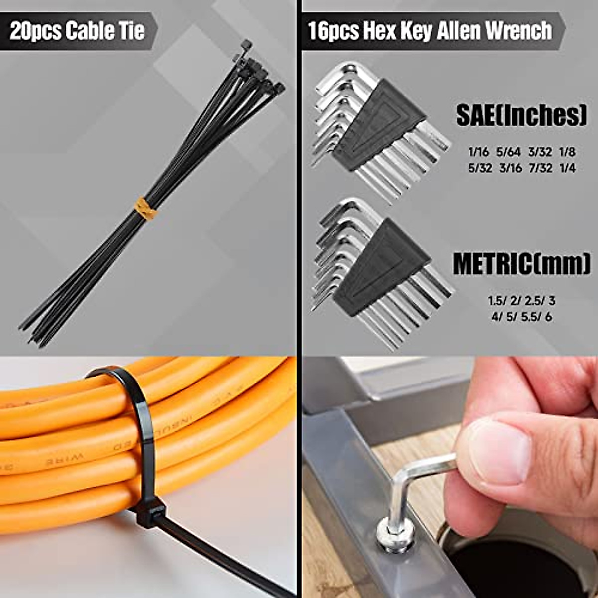 Sunplux 119Pcs Magnetic Screwdriver Set, Screwdriver Bit Set Hex Key Set Magnetic Wristband with Plastic Racking, Ideal Gifts for Men