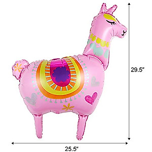  6 Pieces Llama Alpaca Foil Balloons,Llama Balloons Mylar Foil Animals Alpaca Balloons For Birthday Mexican Fiesta Luau Party Decorations
