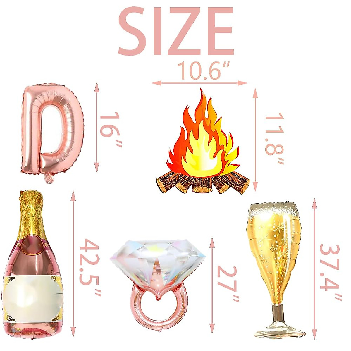 Camping Bachelorette Party Decorations Rose Gold Camp Bachelorette Balloons Weekend In The Woods/Lake Hiking/Mountain Themed Engagement Bridal Shower Party Supplies Decorations