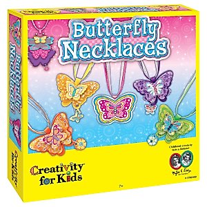 Creativity for Kids Butterfly Necklaces - Children's Jewelry Making Craft Kit - Makes 6 Necklaces