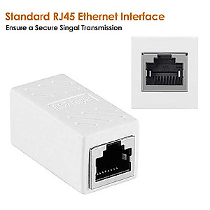 PLUSPOE Ethernet Coupler, 2 Pack Inline Coupler Cable Extender Adapter Female to Female for Cat7 Cat6 Cat5e Cable