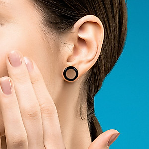 DERALA 2Pcs Ear Tunnels Ultra Thin Soft Silicone Double Flared Ear Gauges Plugs Flexible Flesh Tunnel Expander Stretching Ear Piercing Jewelry for Men Women Size 8g-1 inch